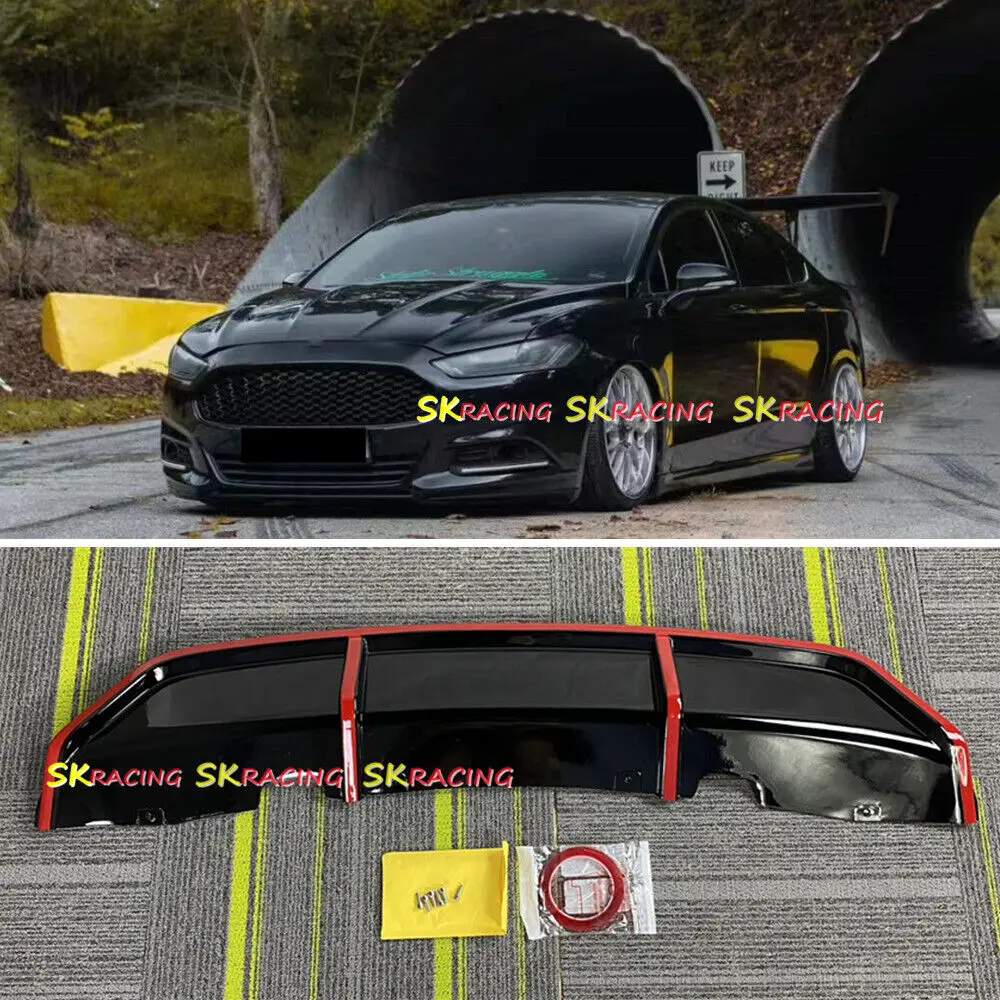 Fits-Ford-Mondeo-Fusion-2013-2018-Black-Red-Trim-Rear-Bumper-Diffuser ...