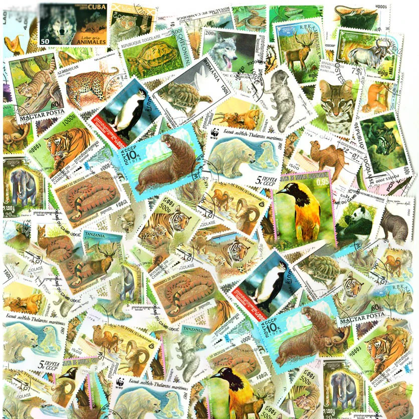 Wild-Animals-50-100-Pcs-lot-Topic-Stamps-World-Original-Postage-Stamp ...
