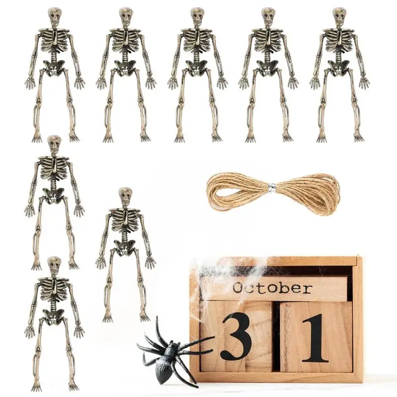 Mini-Skeleton-Figurines-8Pcs-Halloween-Skeleton-Decorations-Movable ...