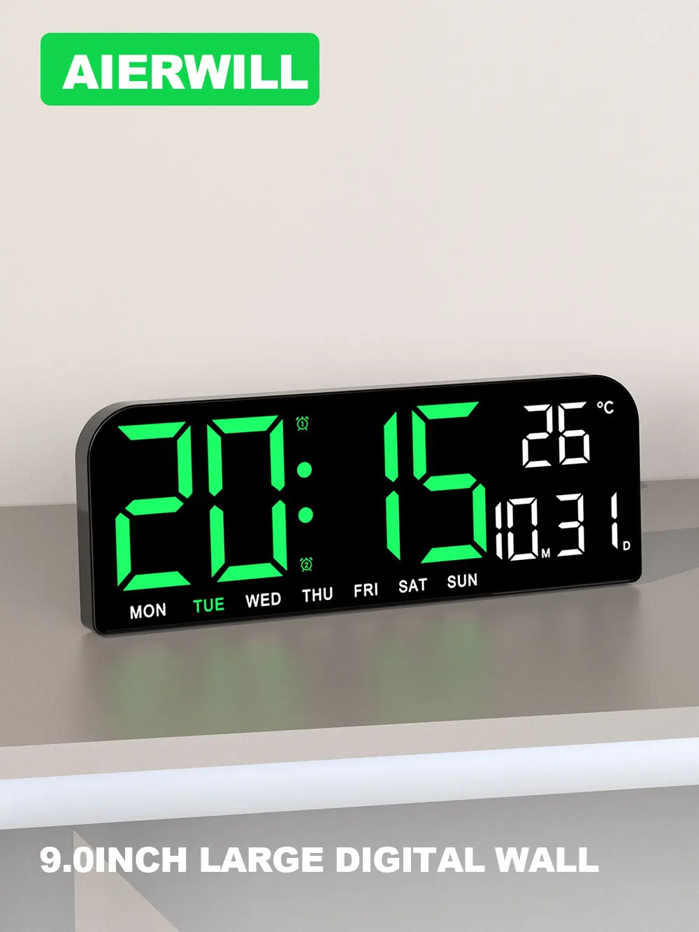 Large-Digital-Wall-Clock-Electronic-LED-Clock-Temperature-and-Date-Week ...