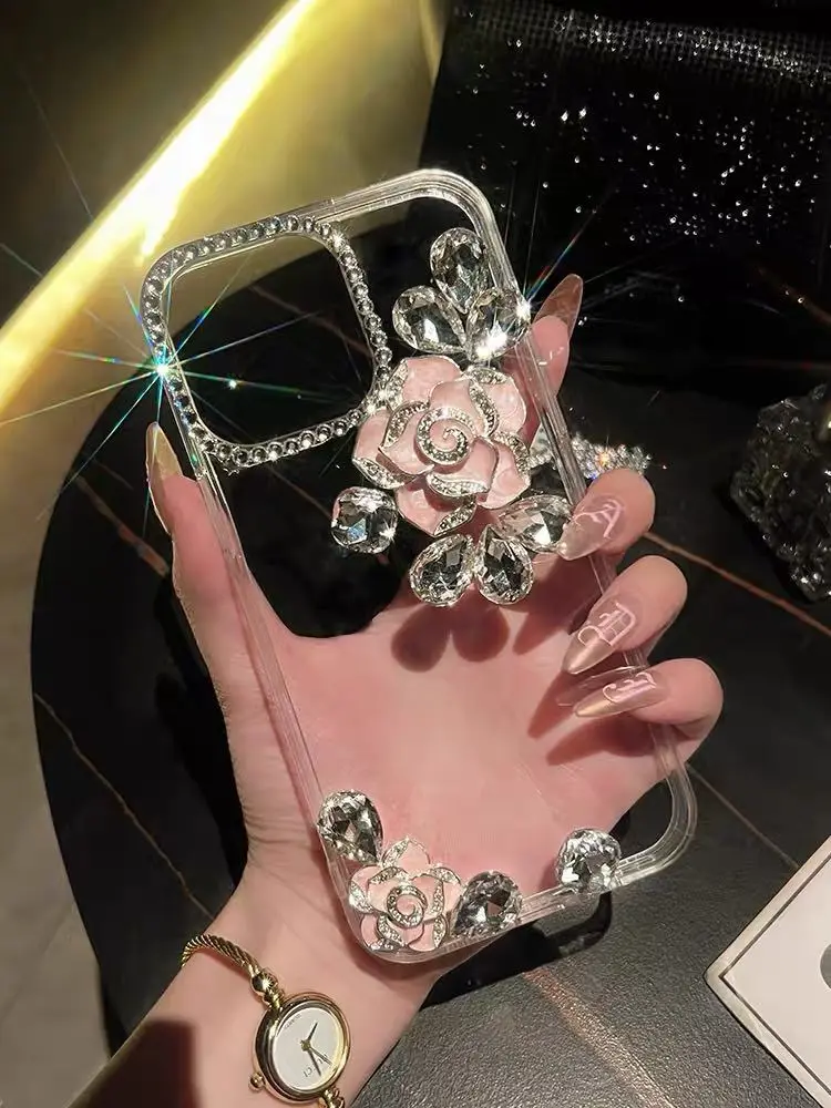 Luxury-Shiny-Sparkling-Rose-Rhinestone-Crystal-for-iPhone-11-12-13-14 ...
