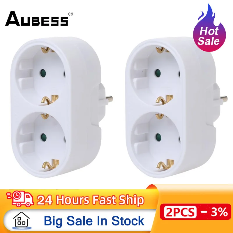 Multiple European Conversion Plug 1 To 2 Way Socket Adapter EU Standard ...