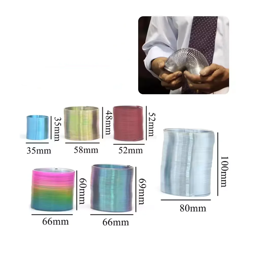 Silver-Black-Gold-Blue-Purple-Metal-Magic-Rainbow-Big-Steel-Slinkys ...