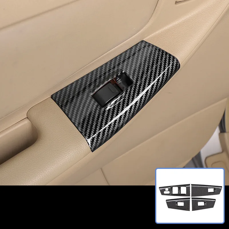 Carbon Fiber Printed Car Window Control Panel Sticker Cover for TOYOTA ...