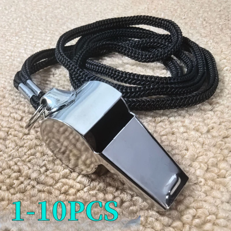 1/10Pcs Stainless Steel Metal Whistles, Professional Football ...
