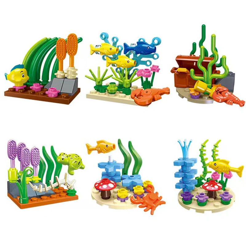 6pcs-set-Mini-Seaworld-Fishs-Building-Blocks-Marine-life-and-Seaweed ...
