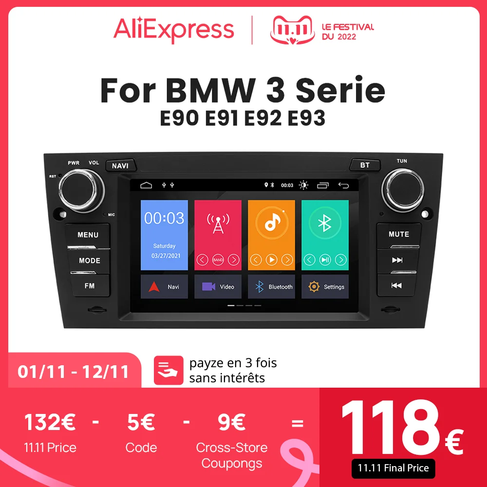 8gb 128gb Wireless Carplay Android 11 Car Multimedia Player For Bmw E90 ...
