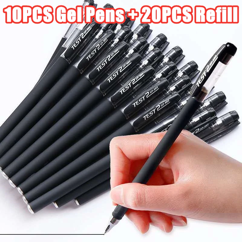 10PCS-Gel-Pens-20PCS-Refill-Set-Black-Blue-Red-Gel-Pen-Bullet-Tip-0-5mm ...