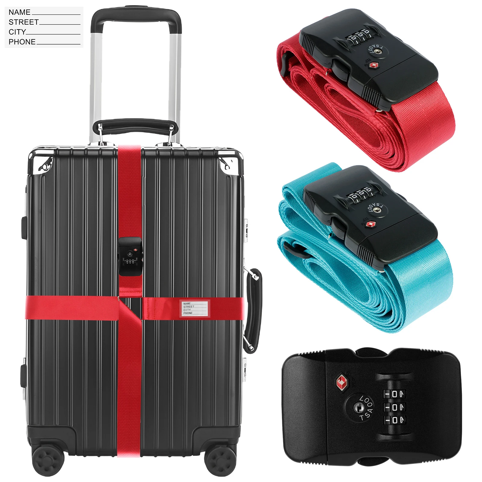 Anti-theft Luggage Buckle Cross Strap TSA Customs Lock Luggage Cross ...