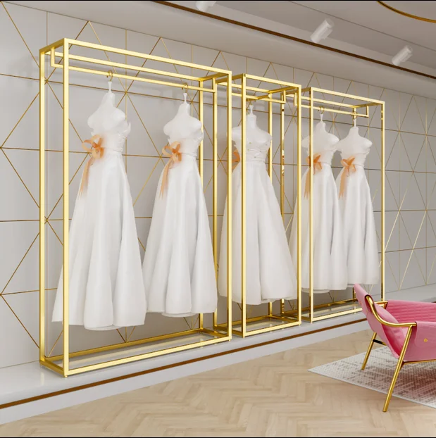 Wedding-dress-rack-high-end-display-rack-floor-mounted-gold-studio ...