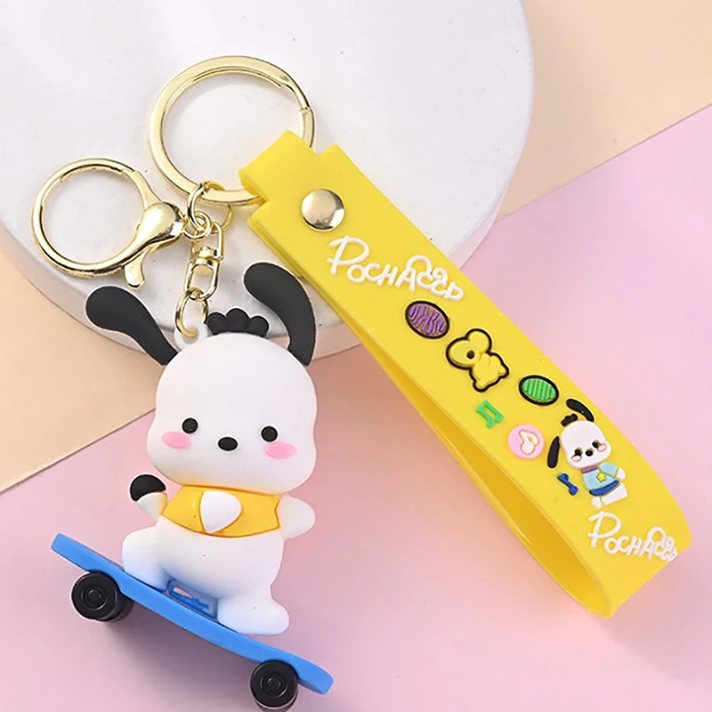 Kawaii-Sanrio-Hello-Kitty-Keychain-My-Melody-Kuromi-Cinnamoroll-Pompom ...