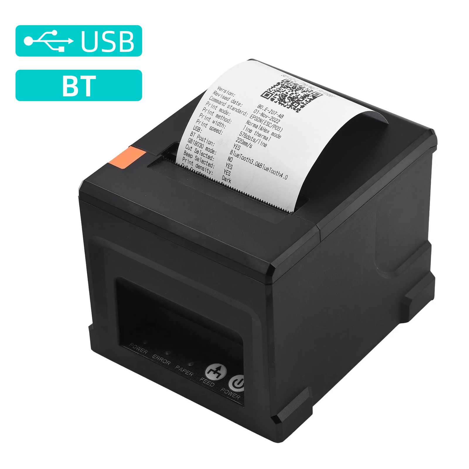 80mm USB+BT Receipt Printer POS Printer with Auto Cutter Desktop Direct ...
