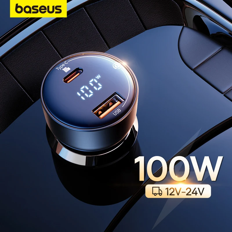 Baseus-PD-100W-Car-Charger-Quick-Charge-QC4-0-QC3-0-PD-3-0-Fast ...
