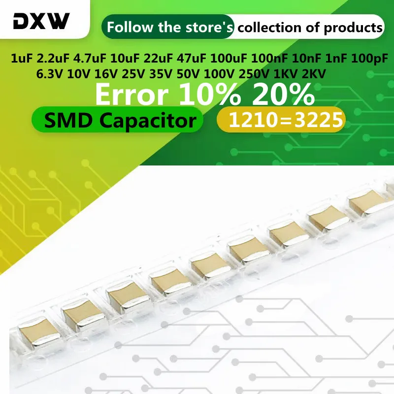 20Pcs-Lot-1210-Capacitor-3225-1uF-2-2uF-4-7uF-10uF-22uF-47uF-100uF ...