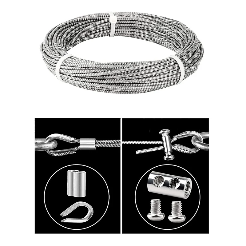 Kit-de-cables-de-acero-inoxidable-cuerda-recubierta-de-PVC-para-plantas-trepadoras-balaustrada ...