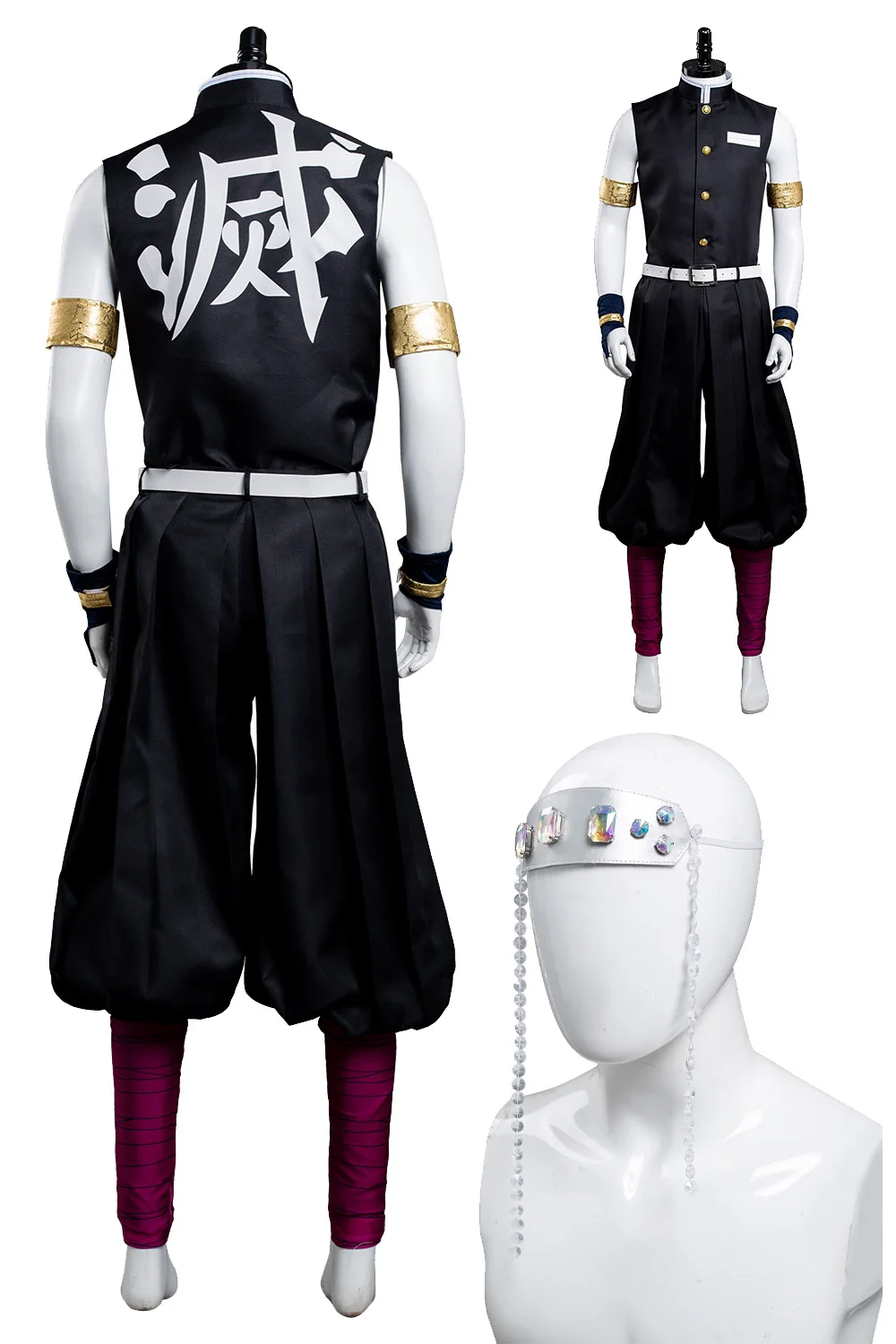 Male In Stock Uzui Cosplay Tengen Costume Anime Roleplay Top Pants Wigs ...