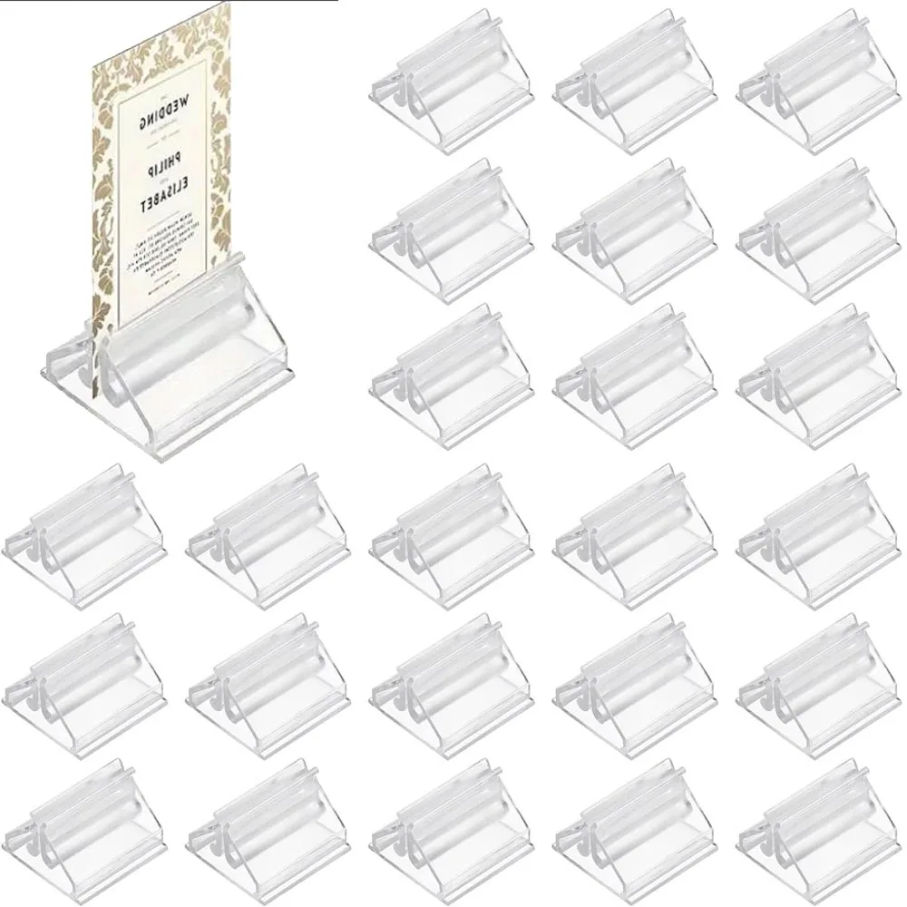 12/24/48Pcs Mini Clear Stands Place Card Holders Table Number Stands ...