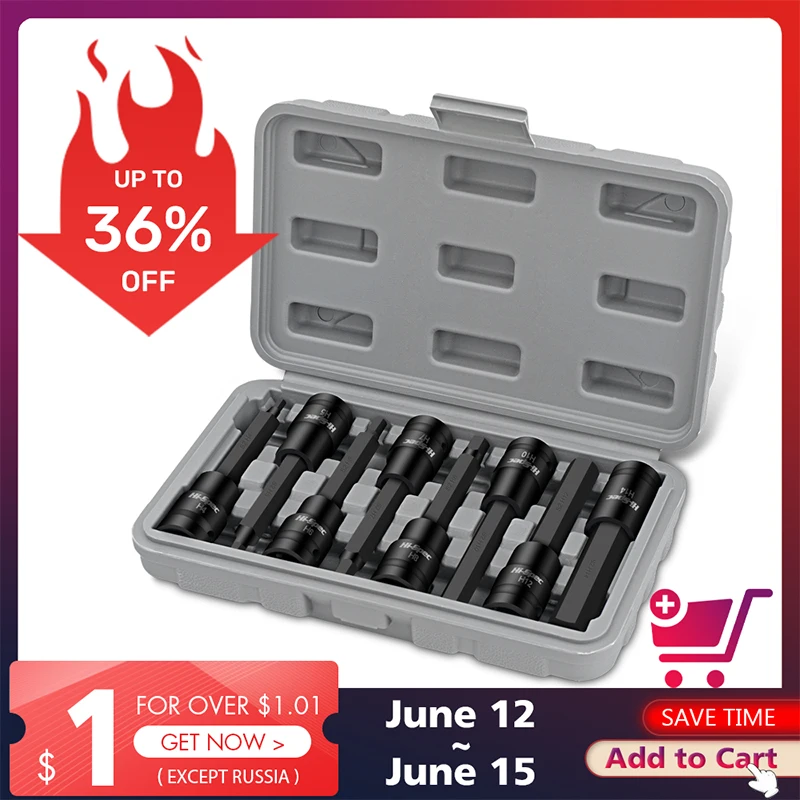 Socket Set Bits Torx Long 1/2 | Hex Bit Socket Wrench Set | Extra Long ...