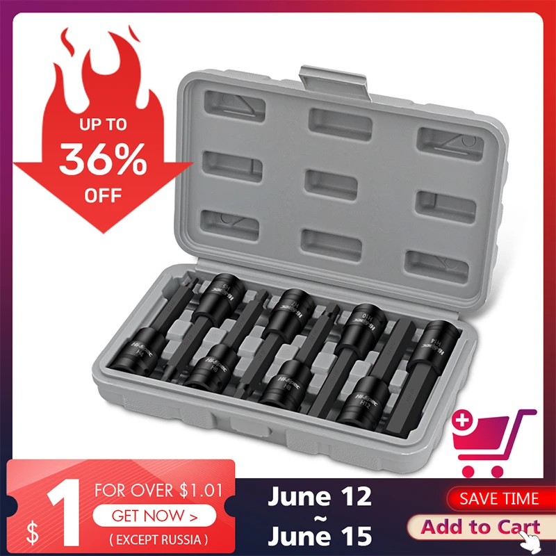 Socket Set Bits Torx Long 1/2 | Hex Bit Socket Wrench Set | Extra Long ...