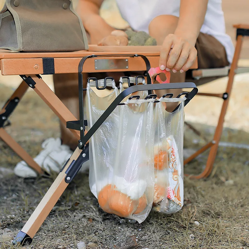 Go-again-Egg-Roll-Table-Trash-Rack-Foldable-Black-miscellaneous-Storage ...