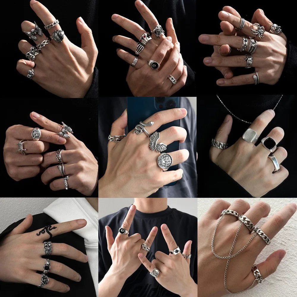 6Pcs-Punk-Poker-Joker-Silver-Color-Rings-for-Men-Goth-Skeleton ...