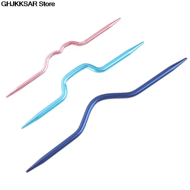 3Pcs Aluminum DIY Crooked Twist Curved needle Craft DIY ToolKnitting ...