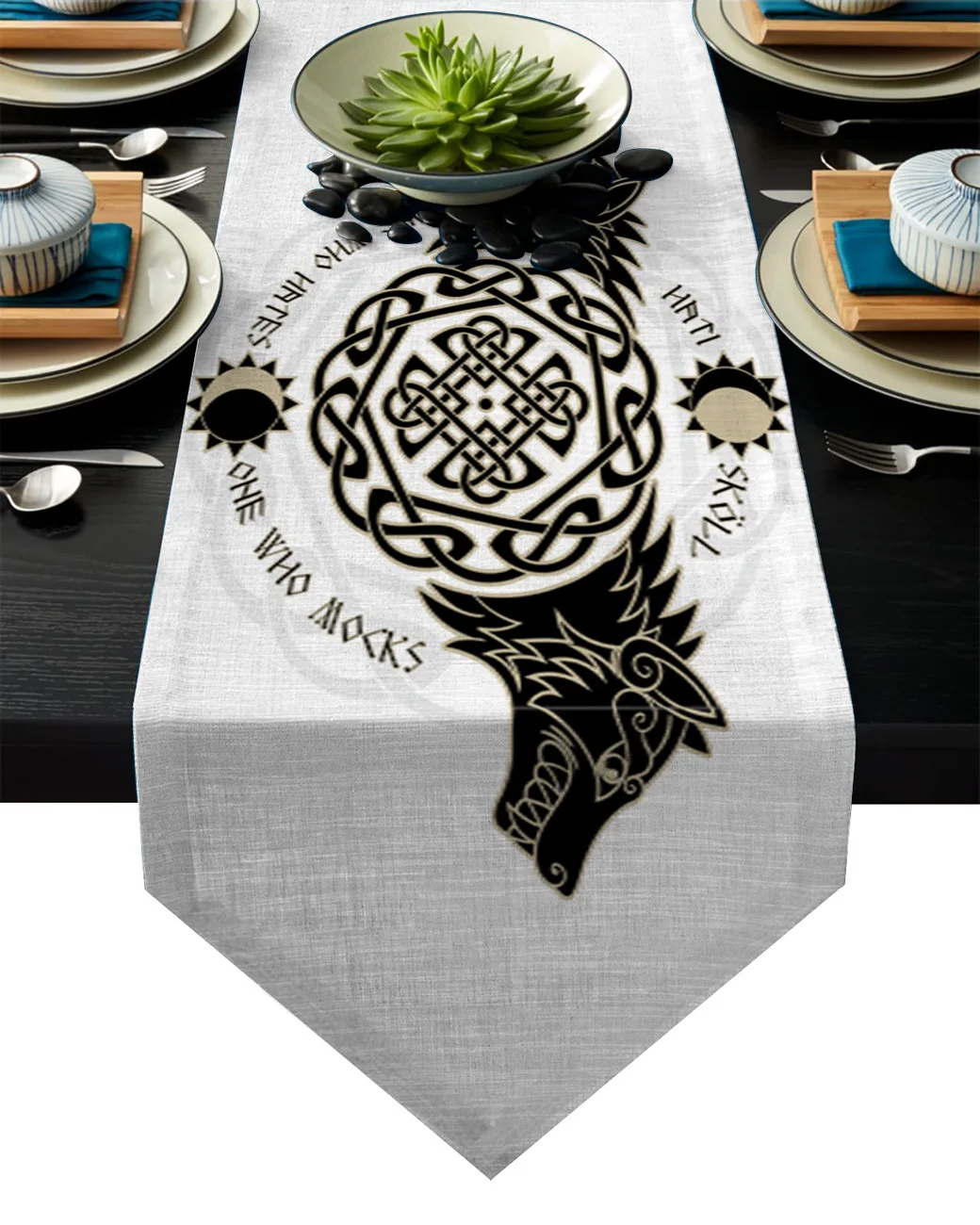 Viking-Wolf-Totem-Modern-Table-Runners-High-Precision-Table-Runner-for ...