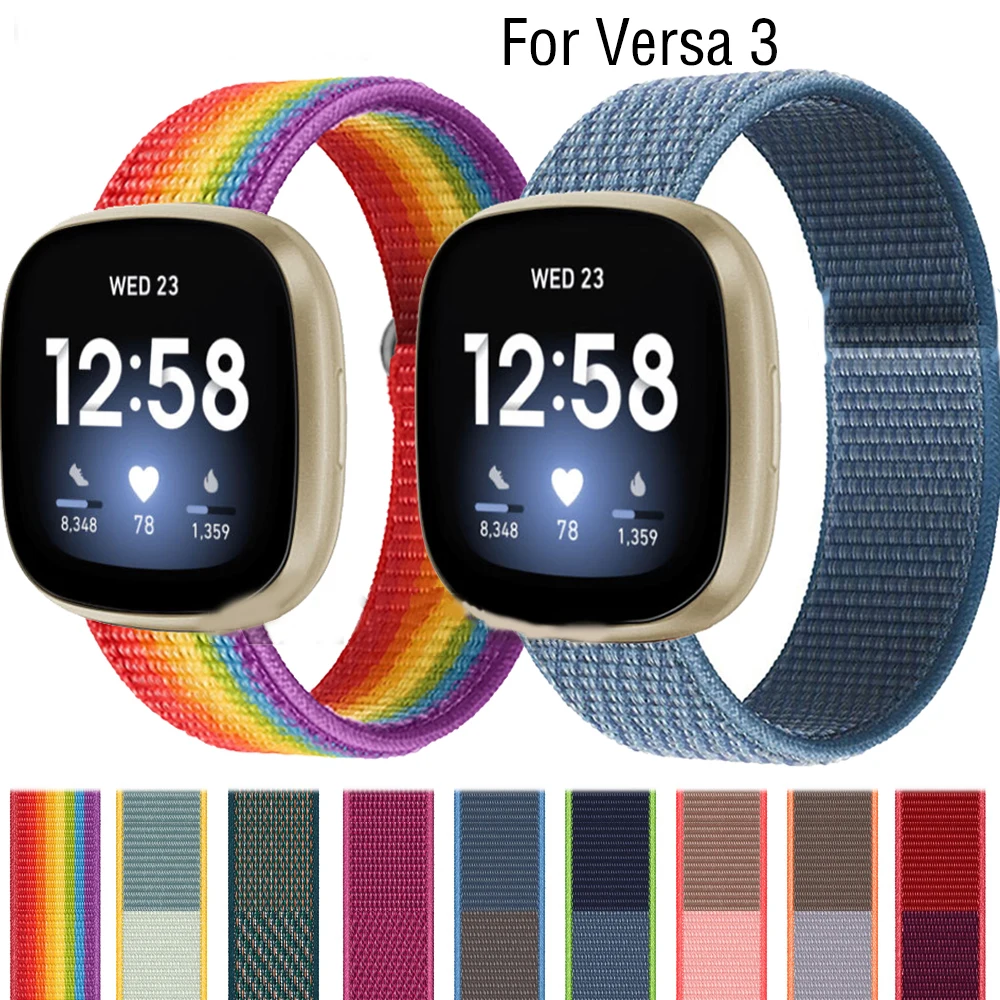 New-nylon-ring-strap-Fitbit-Versa-4-3-Sense-2-Smartwatch-strap-Women-s ...