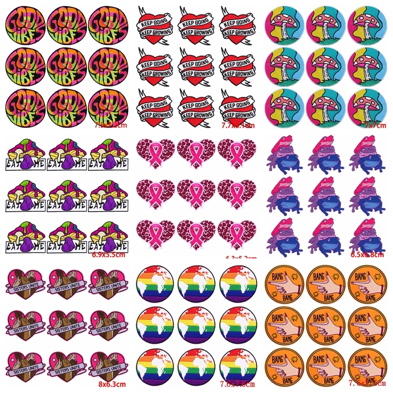 10Pcs-Lot-Heart-Patch-For-Clothing-Hip-Hop-Embroidery-Patches-Stickers ...