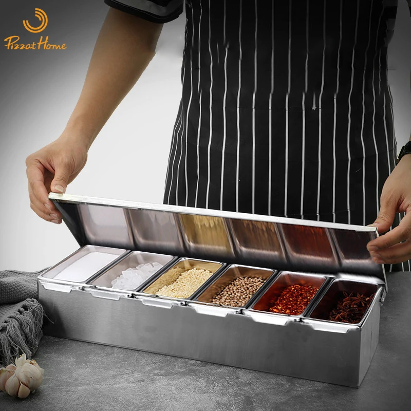 PizzAtHome-2-3-4-5-6-Section-Seasoning-Box-Stainless-Steel-Ingredients ...