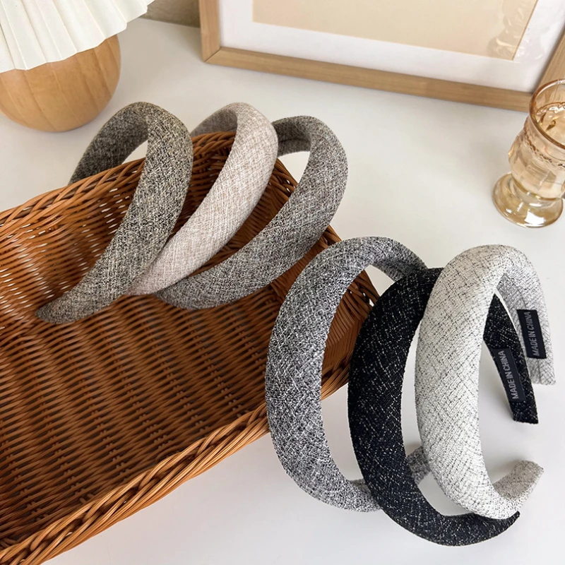 UXSL New Women Retro Elegant Plaid Wide Hairbands Girl Sweet Hair ...