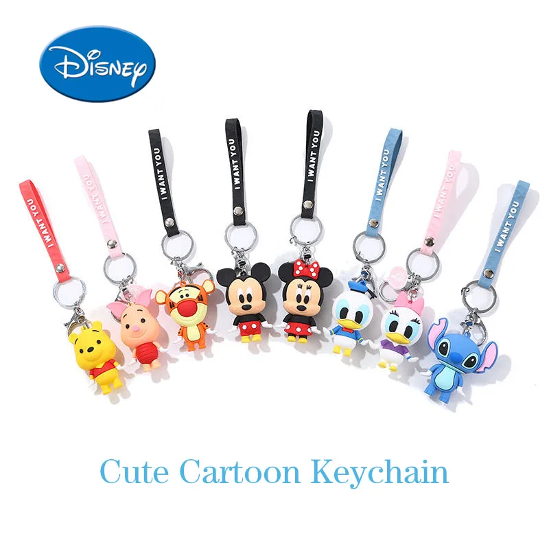 Disney Anime Cartoon Mickey Mouse Minnie Figure Keychains Donald Duck ...