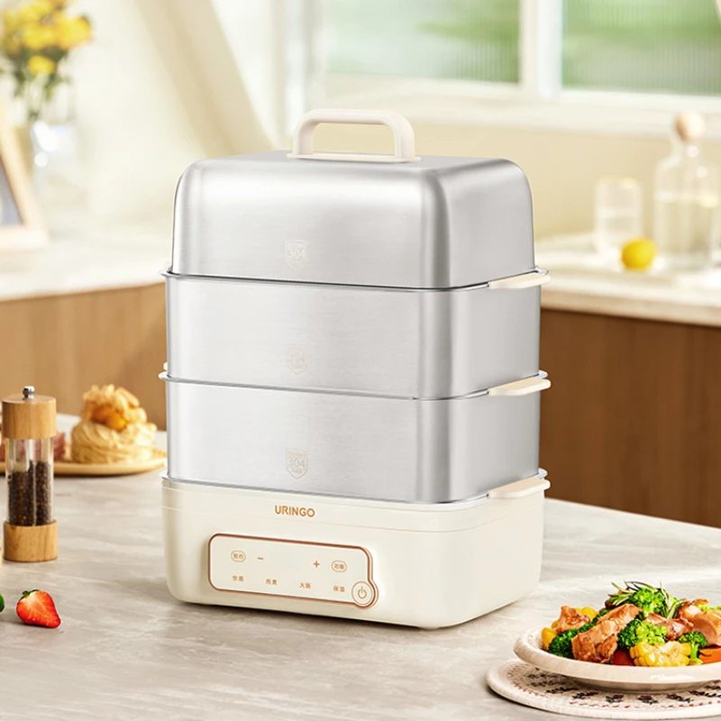 Stainless-Steel-Electric-Steamer-3-Layer-Tape-Slow-Cooker-Steaming ...