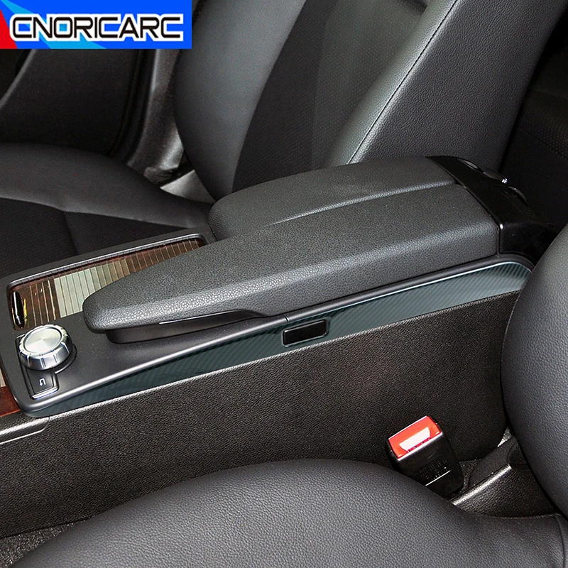 Car-Accessories-Center-Console-Armrest-Box-Both-Side-Strips-Trim-Carbon ...