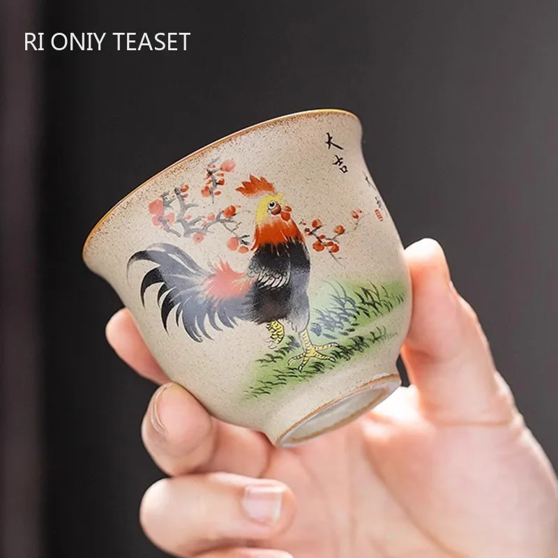 1-Pc-Chinese-Handmade-Cock-Ceramic-Teacup-Vintage-Pottery-Tea-Cup ...