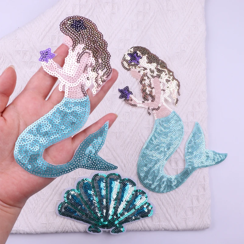 Mermaid-Patch-Sequins-Patches-On-Clothes-Sew-Iron-on-Patches-For ...