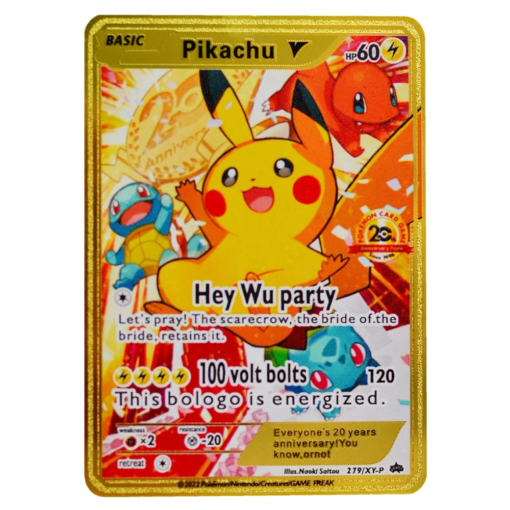 Card Metal Pokémon Letters Mewtwo Gx Pikachu Charizard Vmax Genga ...