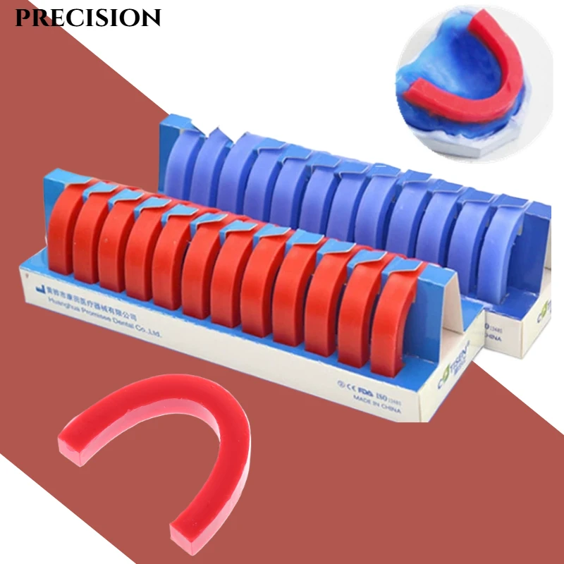12Pcs/Box Dental Base Plate Wax Dentistry Lab U Shape Rim Denture ...