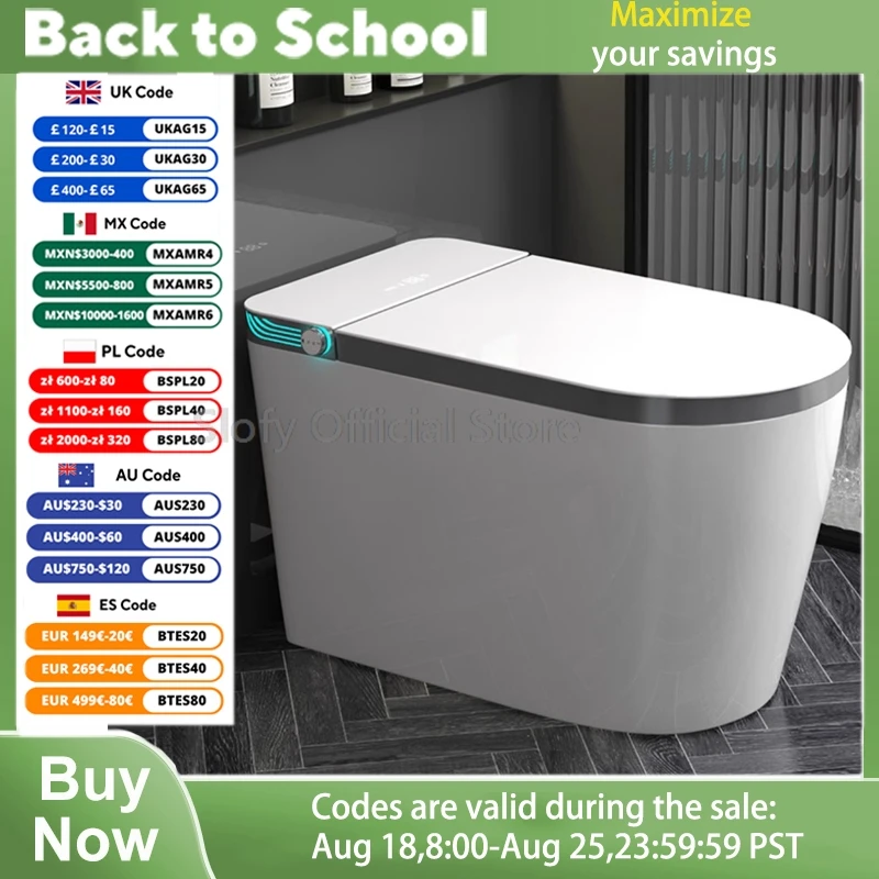 Elongated-Smart-Toilet-Built-in-Bidet-Water-Tank-No-Water-Pressure ...