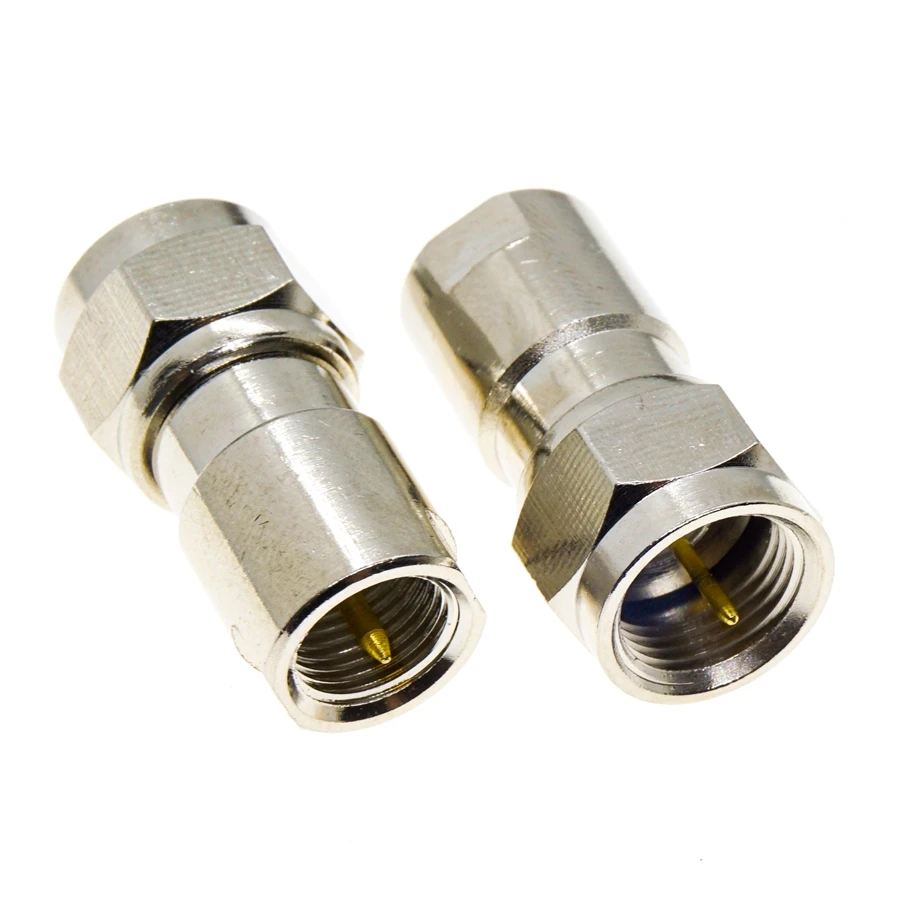 1pcs FME Male to F Male TV Plug Nickel Plated Brass Straight Coaxial M ...