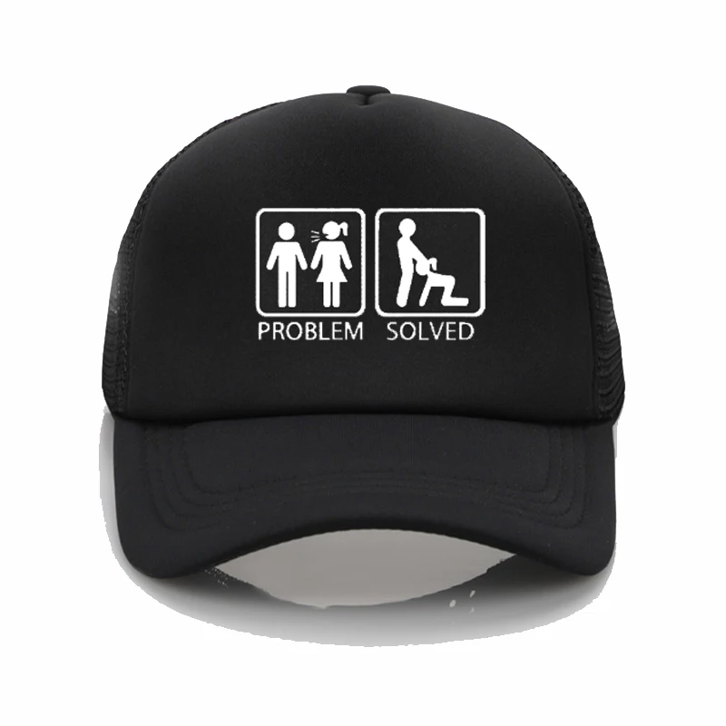 Funny-Fashion-hats-Problem-Solved-Baseball-Cap-Summer-Men-women ...
