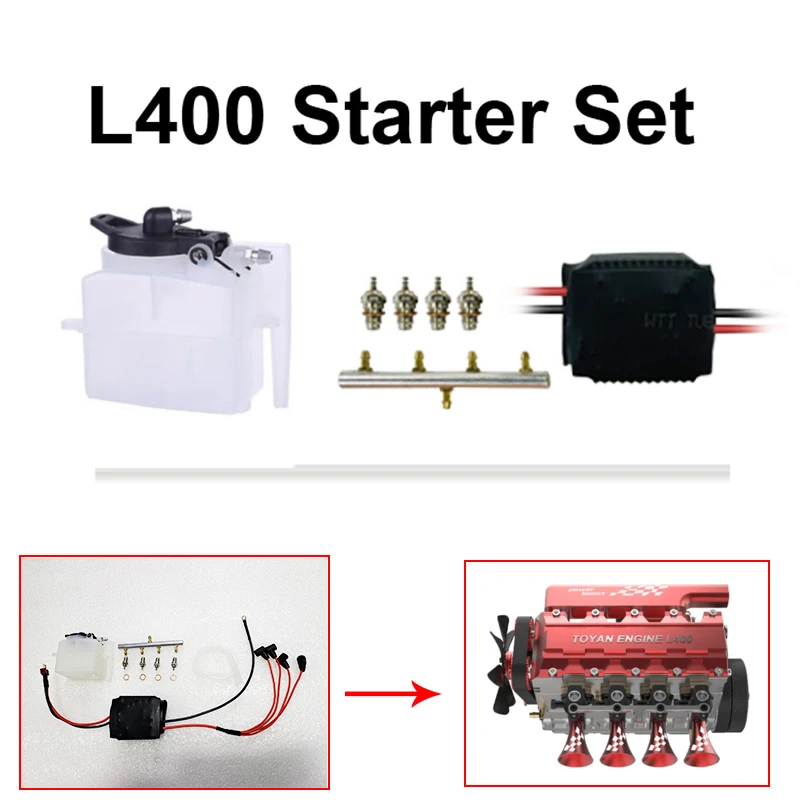 TOYAN-FS-L400-4-Stroke-Engine-Starter-Kit-spark-Plug-Oil-Pipe-ESC-Fuel ...