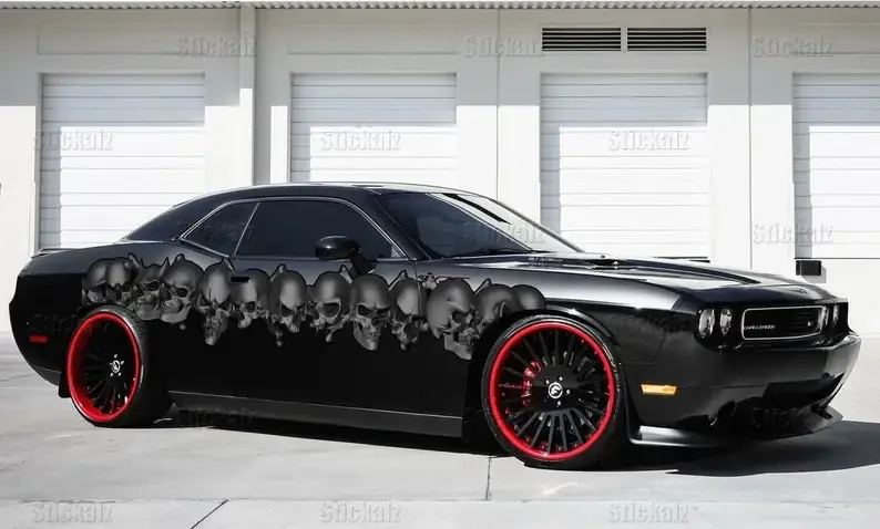 Skull-Car-Vinyl-Full-Color-Tribal-Street-Racing-Graphics-Decals-Side ...