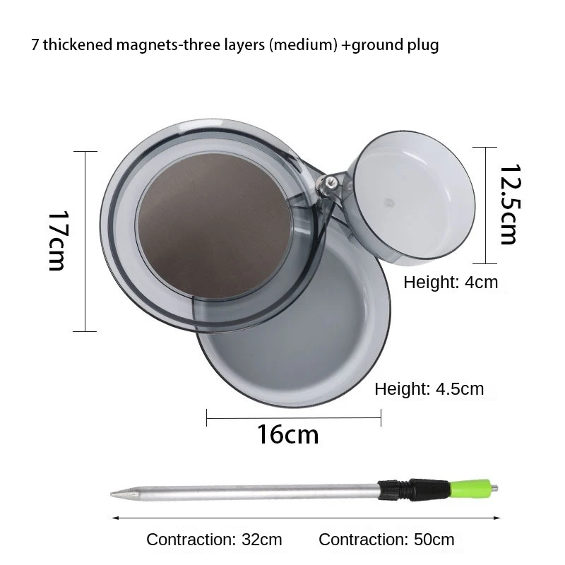 3-Layers-Non-stick-Pan-Strong-Full-Magnetic-Fish-Bowl-Bait-Plate-Pull ...