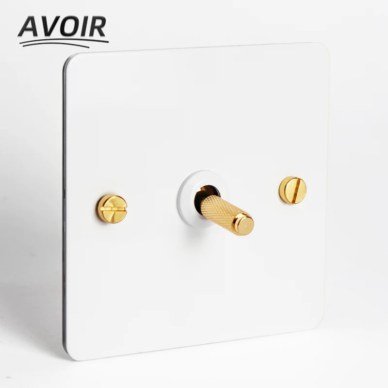 Avoir Wall Light Toggle Switch White Stainless Steel Panel 86 type EU ...