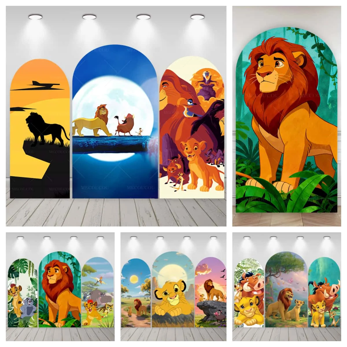 Disney Simba Lion King Arch Backdrop Cover Double-sided Elastic Fabric ...