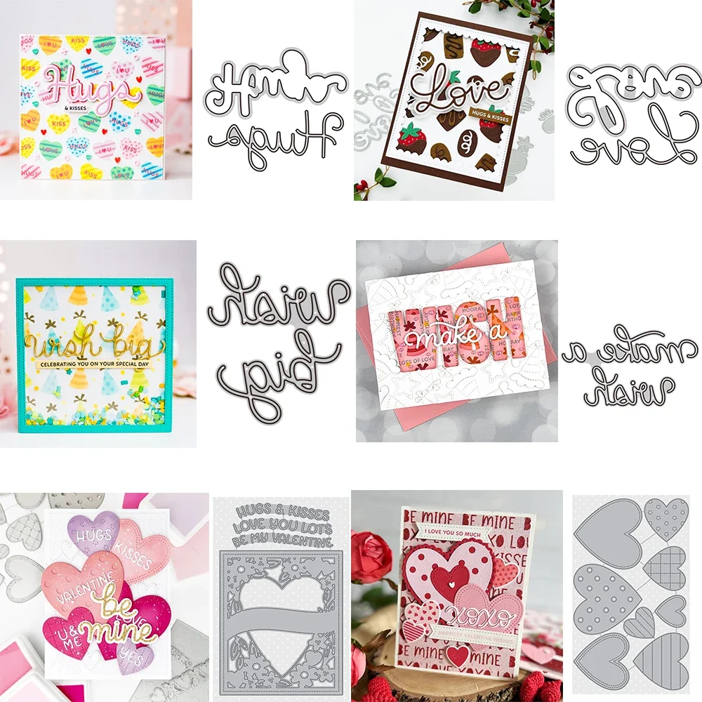 Celebrate Shadow/Hugs Shadow/Love Shadow Metal Cutting Dies Love ...