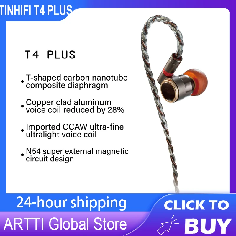 TinHiFi-T4-Plus-Hifi-IEMs-In-Ear-Wired-Headset-10mm-Dynamic-Driver ...