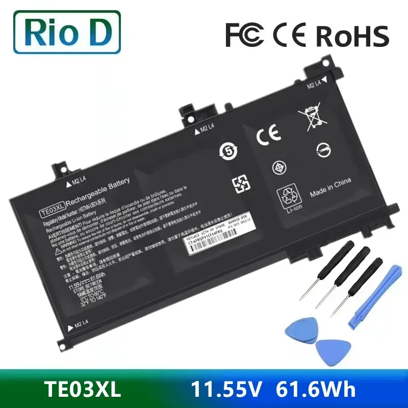 61.6Wh TE03XL Laptop Battery for HP OMEN 15 15-AX000 15-BC 15-AX TPN ...