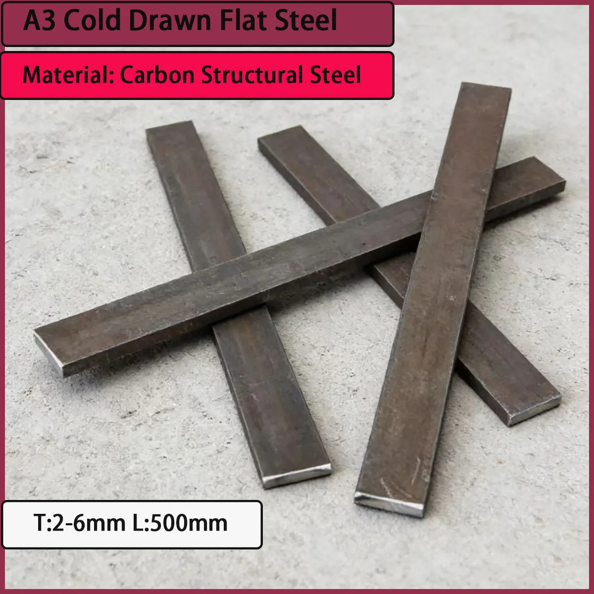 Thick 2/3/4/5/6mm A3 steel bar flat steel, cold drawn iron plate, zero ...